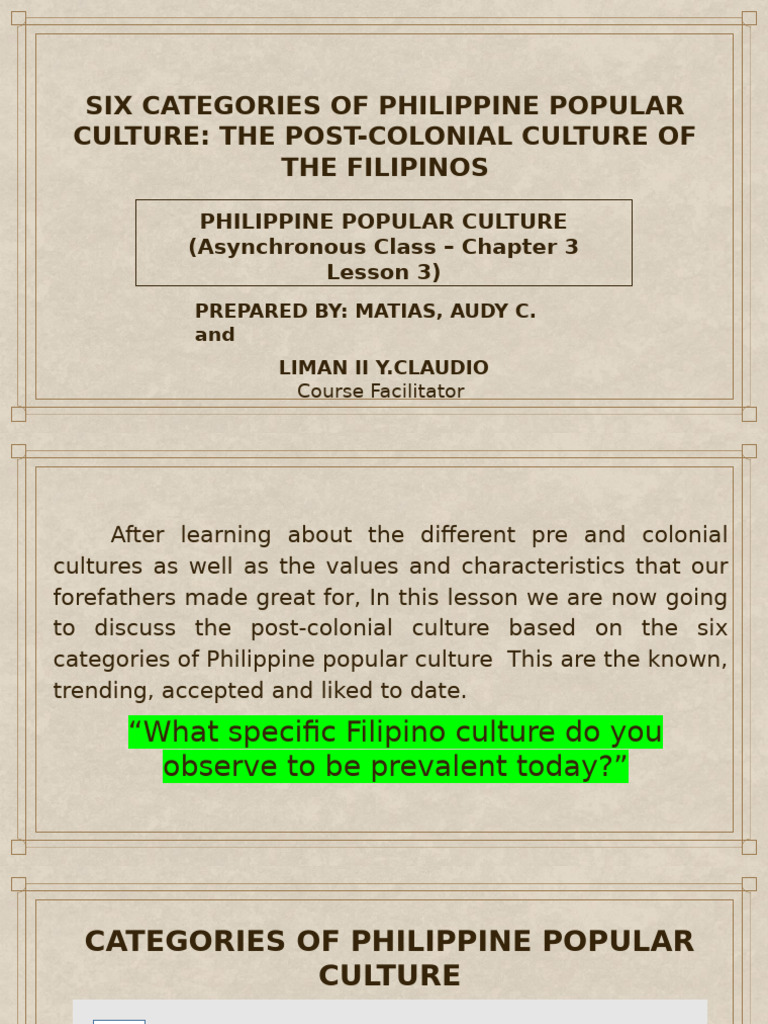 Post-Colonial Philippine Culture Overview | PDF | Jeans | Philippines