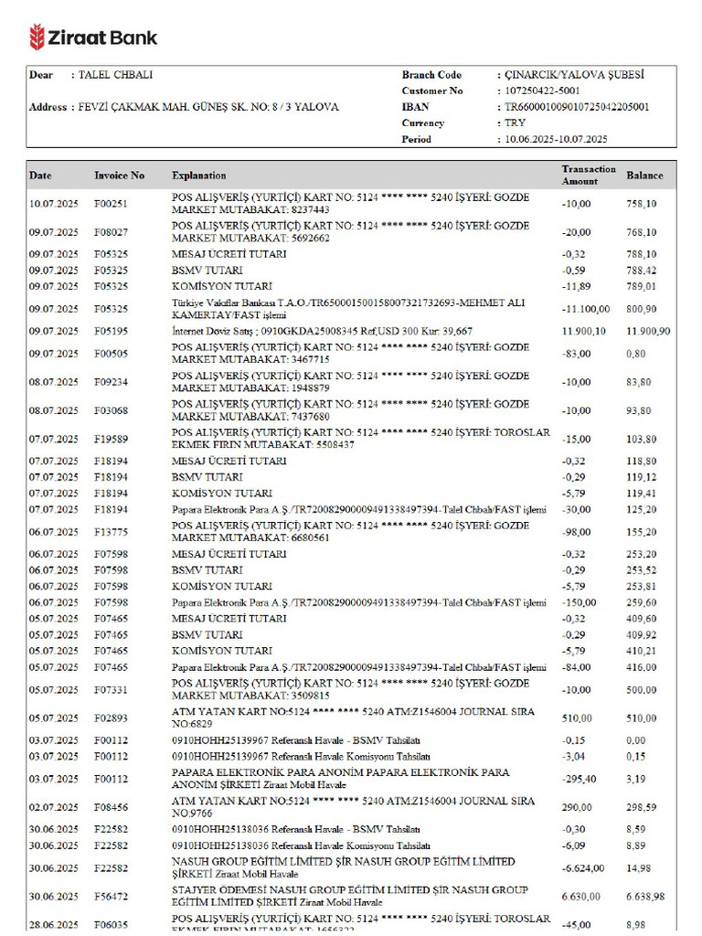 Bank Statment | PDF