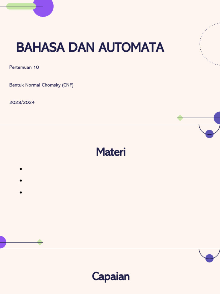 Pembentukan Bentuk Normal Chomsky | PDF