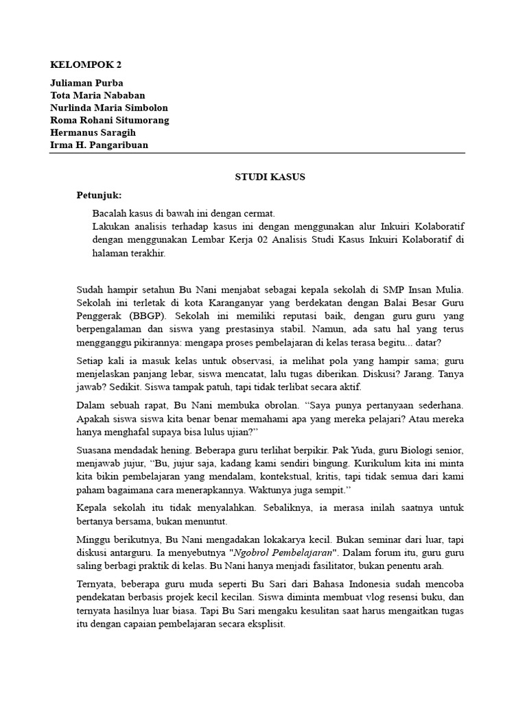 Juliaman Purba-IN1.5.C.1-Modul 5-Lembar Kerja Analisis Studi Kasus | PDF