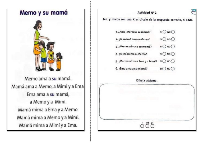 Actividad - Memo y Su Mama - Clase Imprimir | PDF