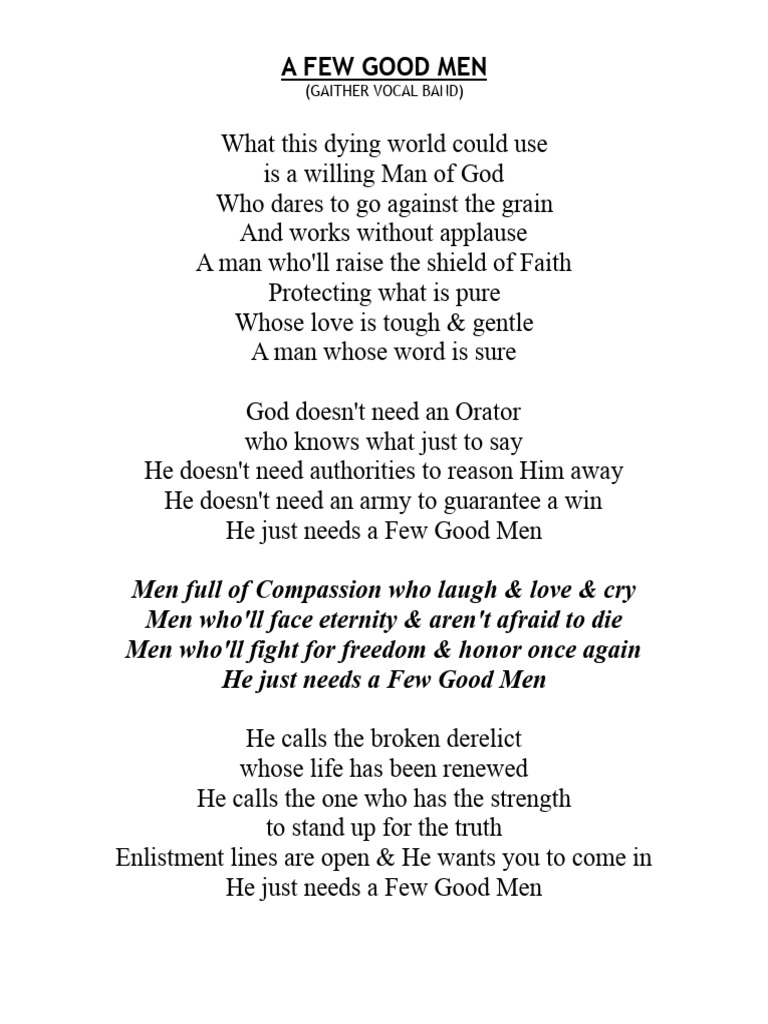 A Few Good Men: Call to Action | PDF