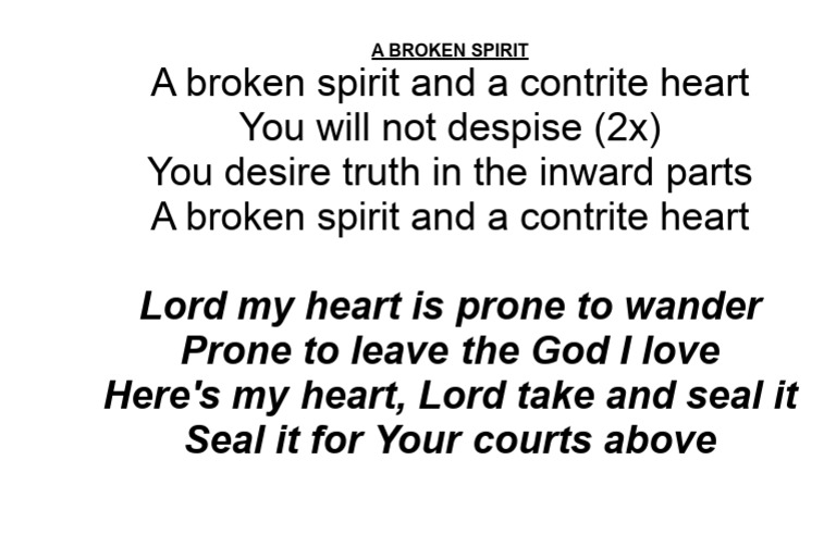 A Broken Spirit and Contrite Heart | PDF