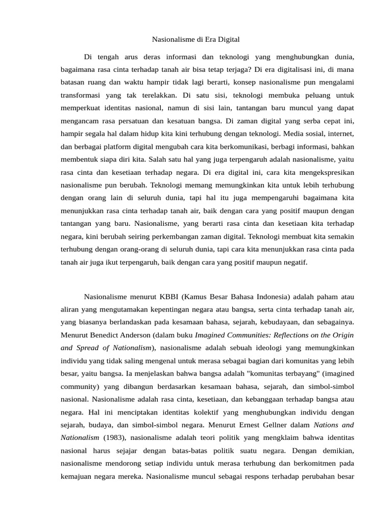 Nasionalisme Di Era Digital | PDF