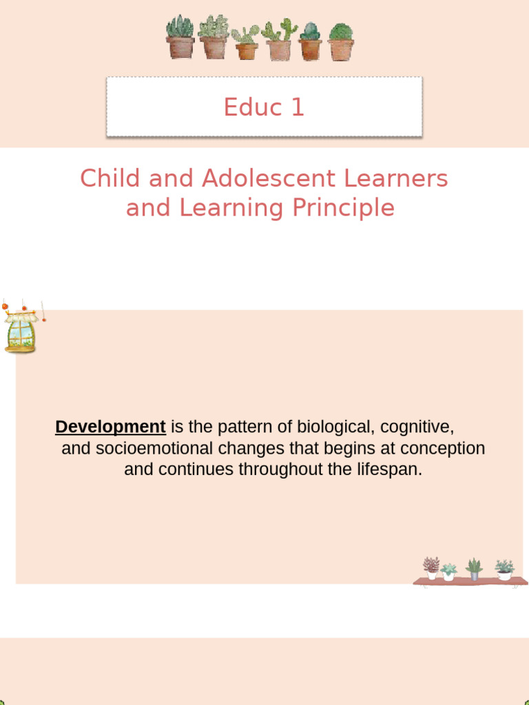 Educ 1 PPT (Chapter 1) | PDF | Learning | Adolescence