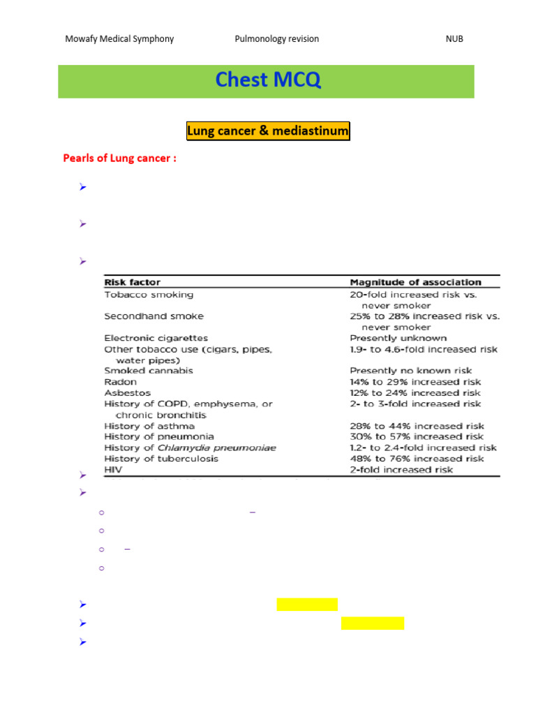 Lung Cancer Insights and Treatments | PDF | Lung Cancer | Clinical Medicine