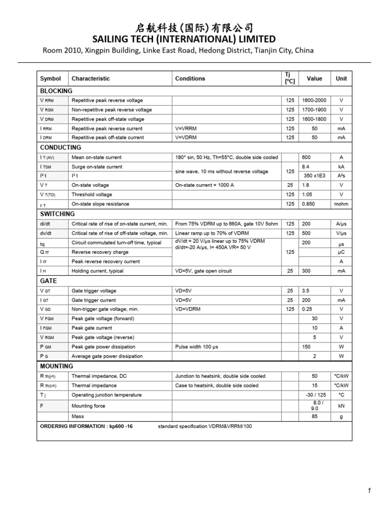 Uji KP600 komponen Thrystor | PDF | Electric Power | Electrical Components