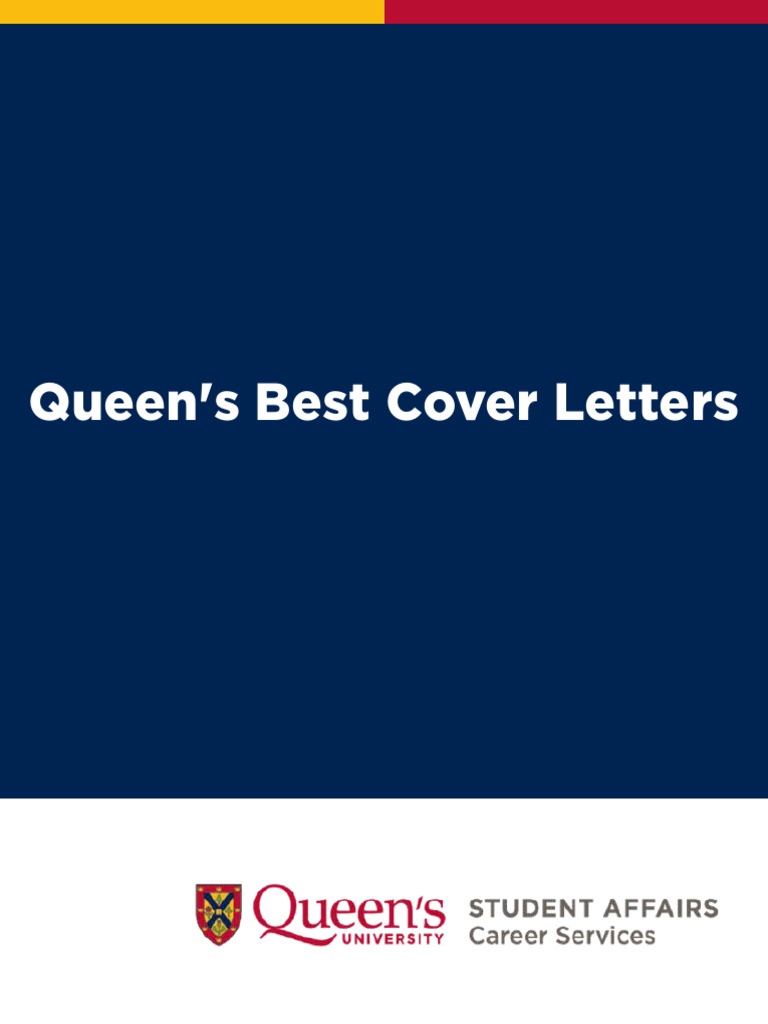 Queen's University Cover Letter Guide | PDF | Valuation (Finance) | Résumé