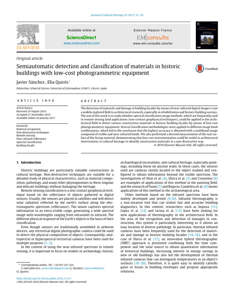 Material Detection in Historic Buildings | PDF | Thermography | Infrared