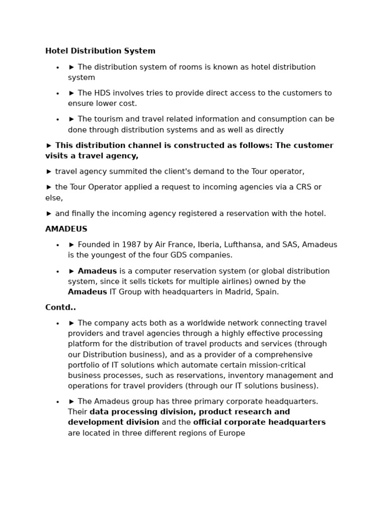 Hotel Distribution System | PDF