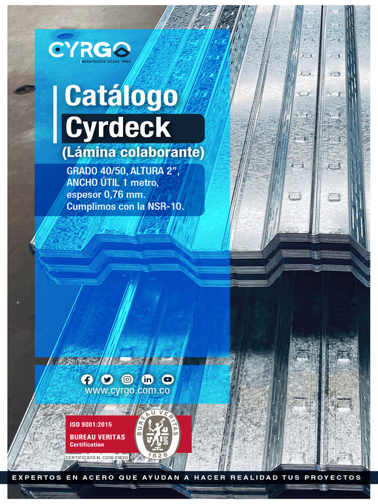 Lámina Colaborante Cyrdeck para Construcción | PDF | Acero | Materiales