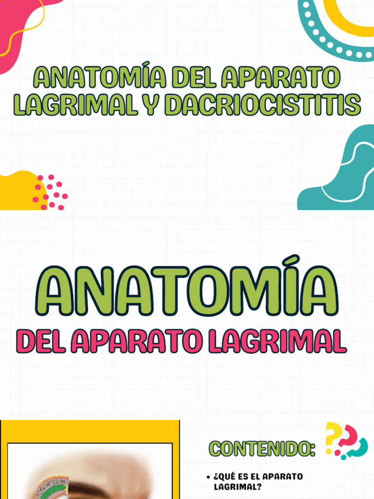 ANATOMÍA Del Aparato Lagrimal y Dacriocistitis | PDF