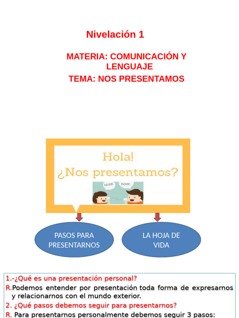 Nivelacion 1 Nos Presentamos | PDF