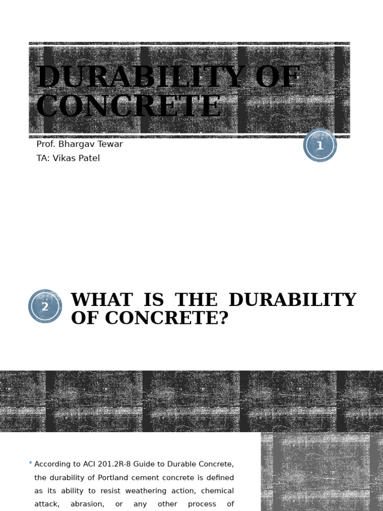 Concrete Durability Insights and Factors | PDF | Concrete | Cement