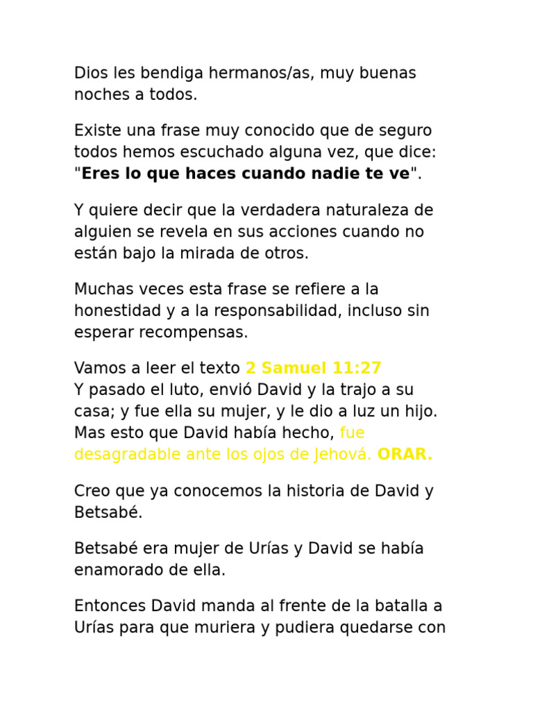 Eres Lo Que Haces Cuando Nadie Te Ve | PDF | David | Amor