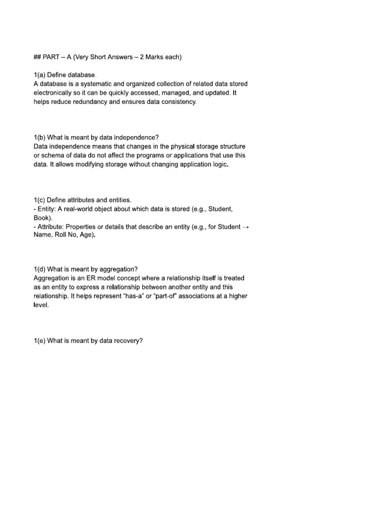 Dbms First Solved Paper | PDF