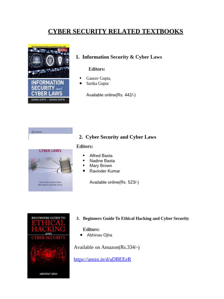 Cybersecurity Textbooks and Guides | PDF