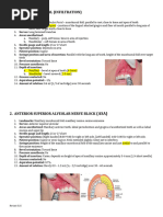 Maxillary Injections Cheat Sheet | PDF | Dentistry | Dentistry Branches