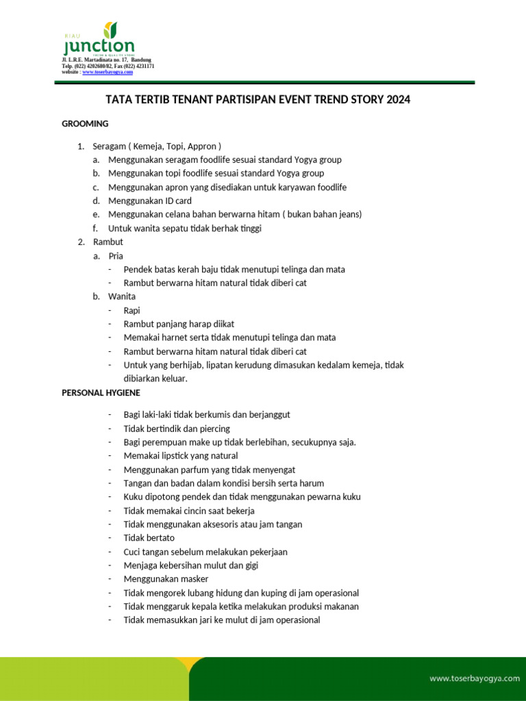 Tata Tertib Tenant Event Trend Story 2024 | PDF