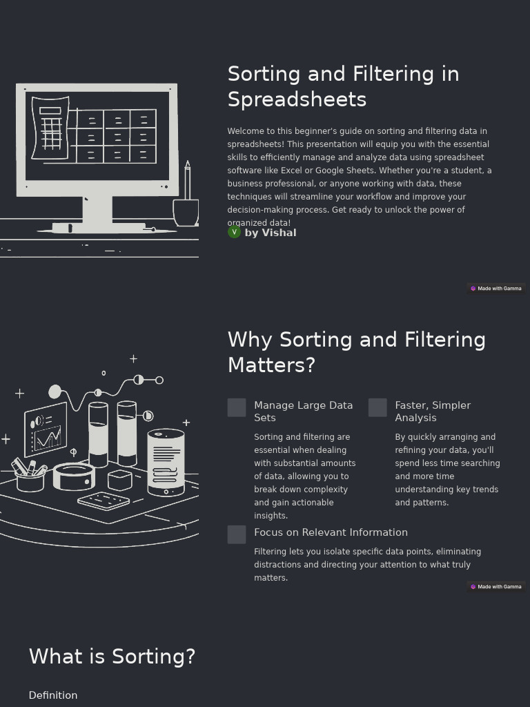 Sorting and Filtering in Spreadsheets | PDF | Data | Spreadsheet
