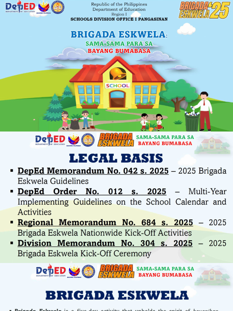 Brigada Eskwela Orientation - Powerpoint | PDF