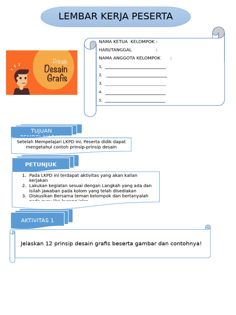 LKPD Prinsip Desain Grafis Siswa | PDF