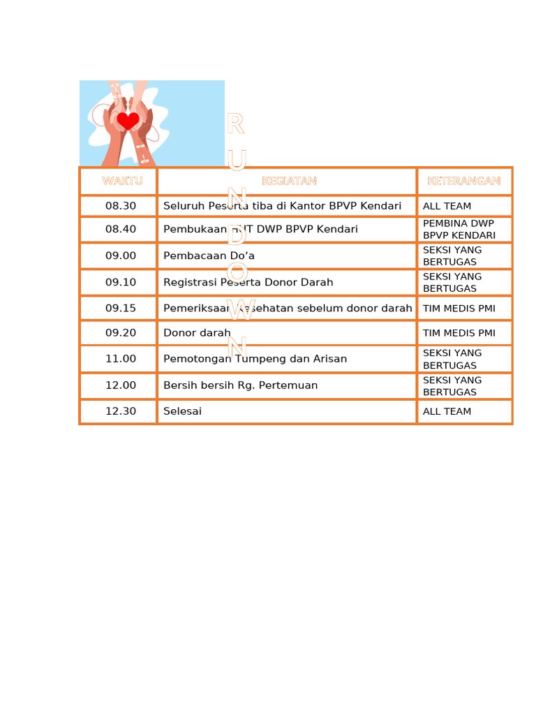 Jadwal HUT DWP BPVP Kendari 2023 | PDF