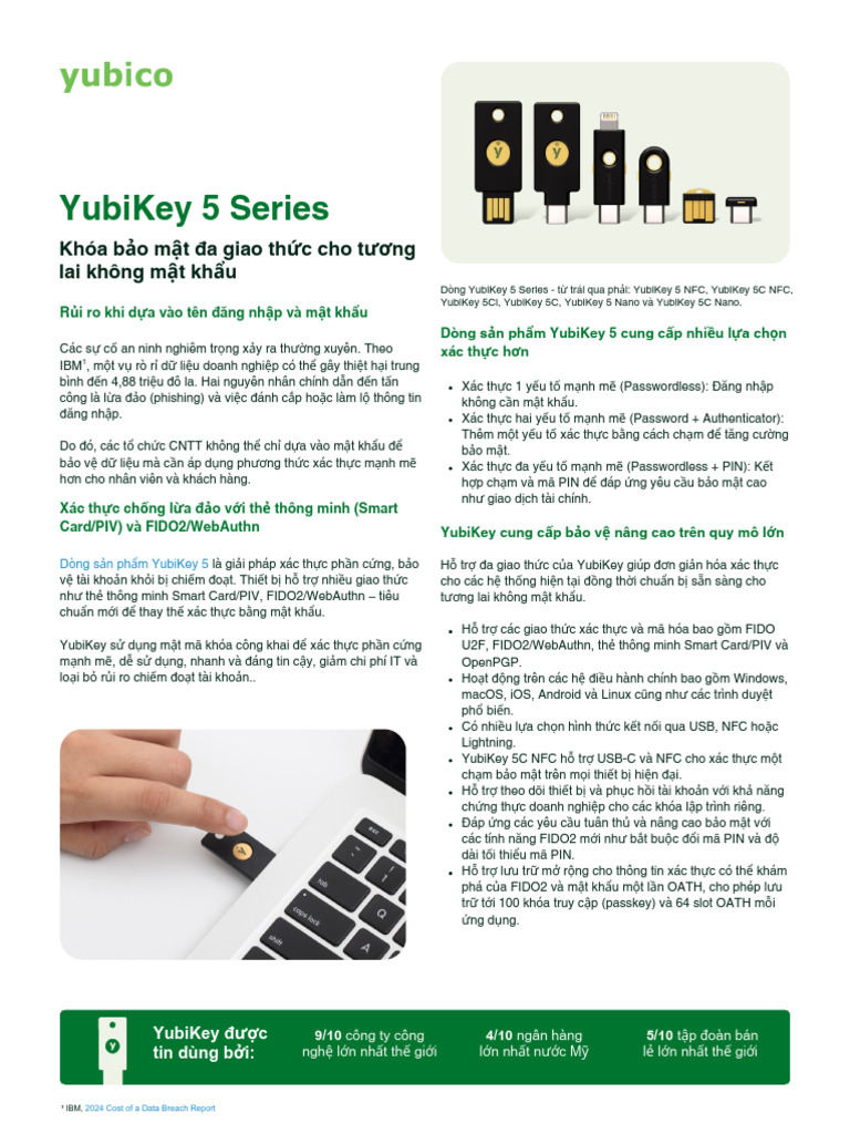 Gioi Thieu YubiKey 5 Series Tieng Viet | PDF