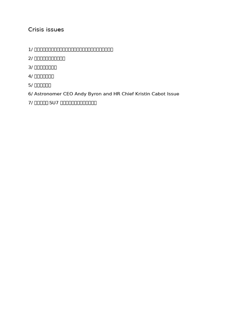 Crisis Issues | PDF