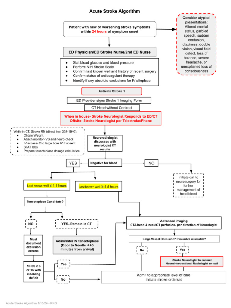 Acute Stroke Algorithm | PDF