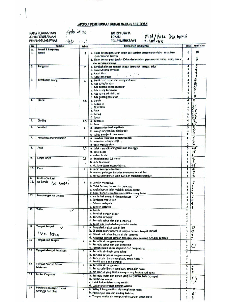 Inspeksi Kesehatan Lingkungan TPP | PDF