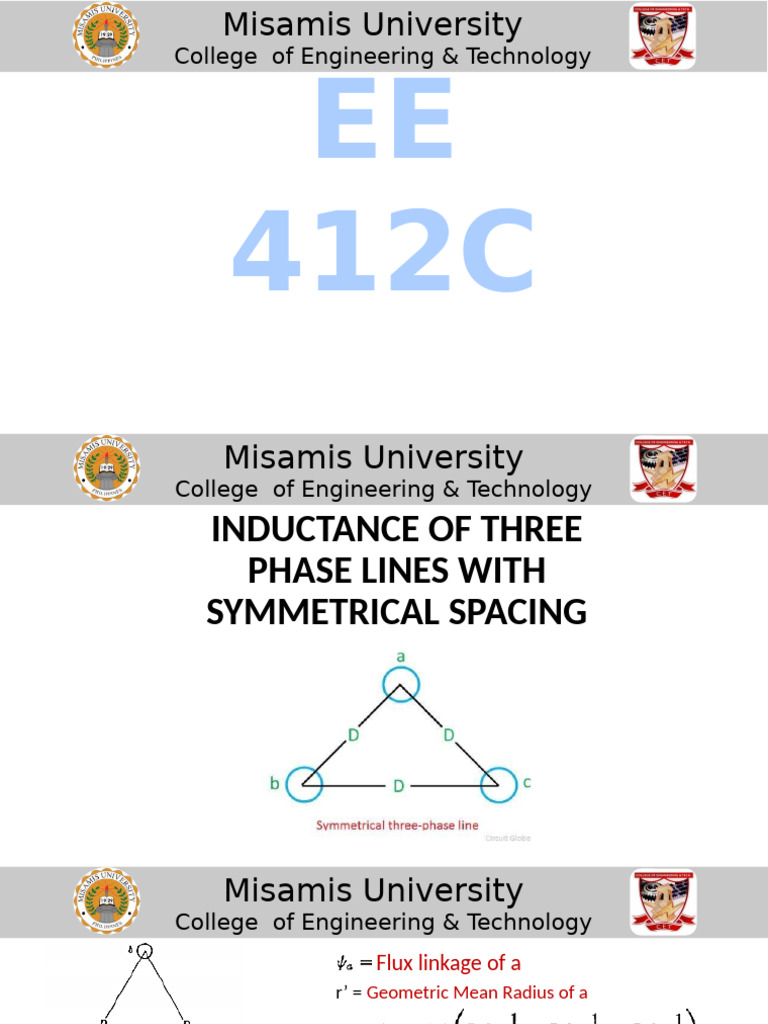 Inductance of 3-Phase Lines Analysis | PDF | Inductance | Electric Power