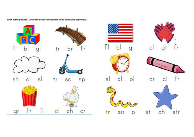 Consonant Blends Worksheets | PDF