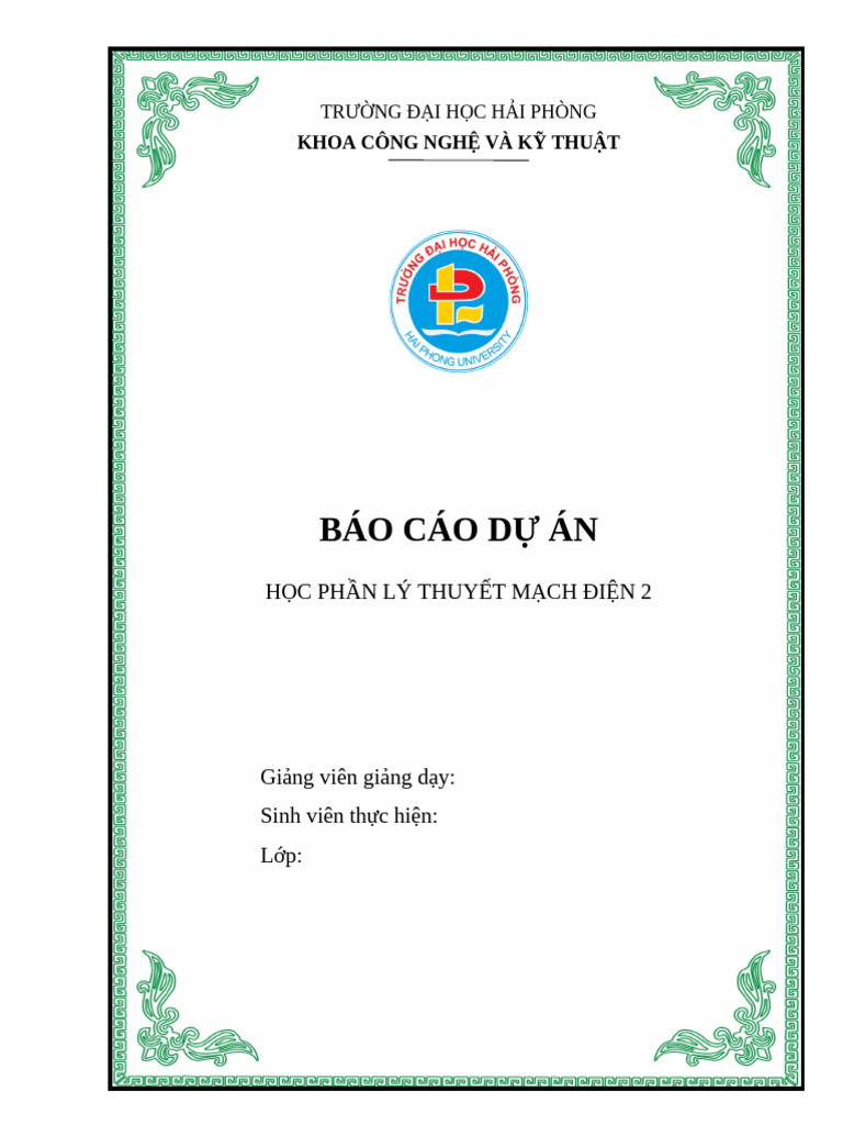 Mẫu Bìa Dự án LTM2 | PDF
