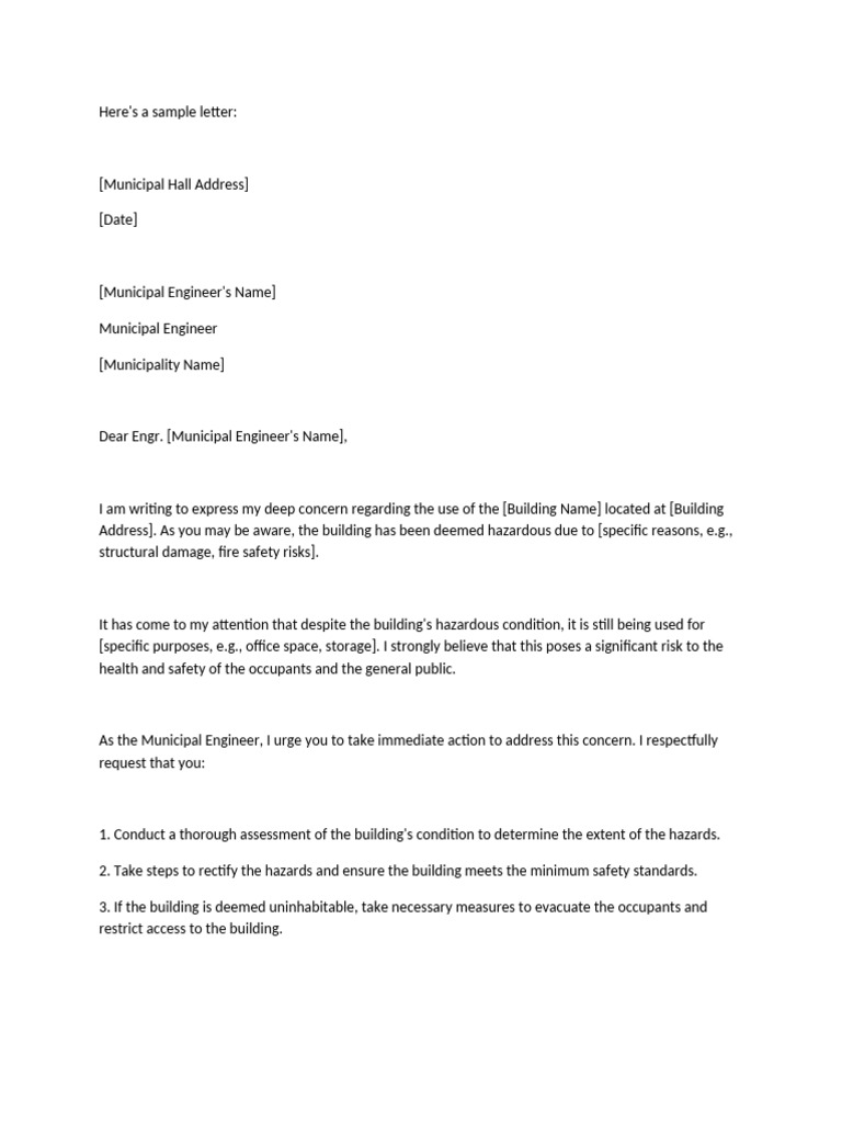 Letter To Engineer | PDF