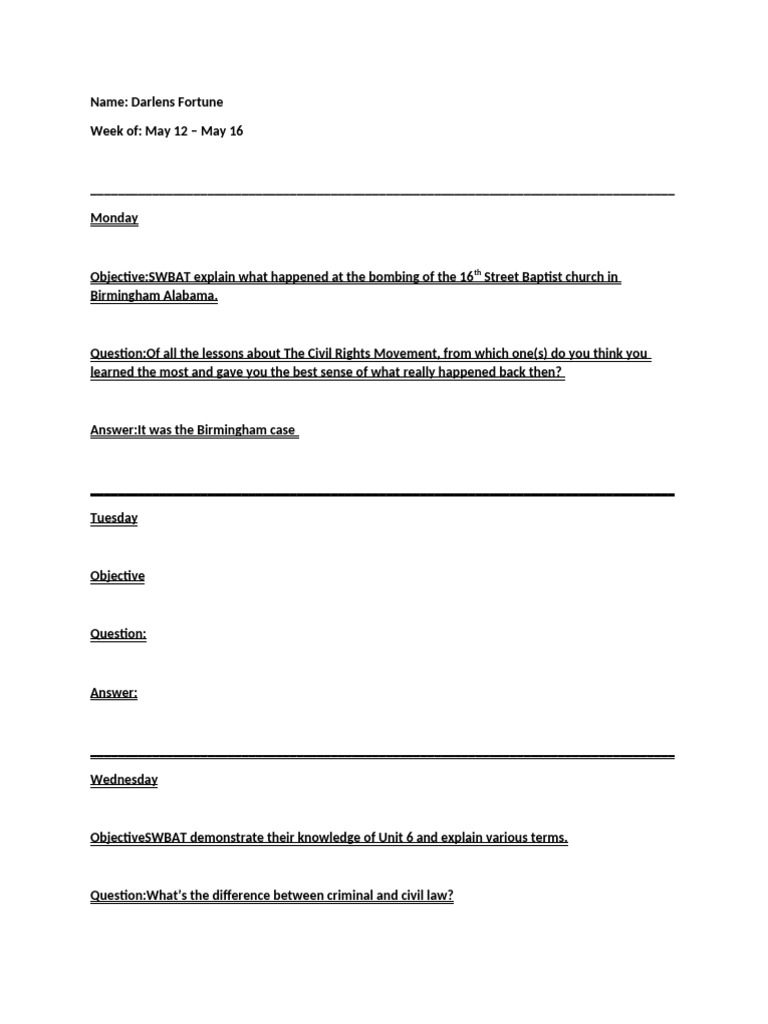 Weekly Warm-Up Sheet | PDF