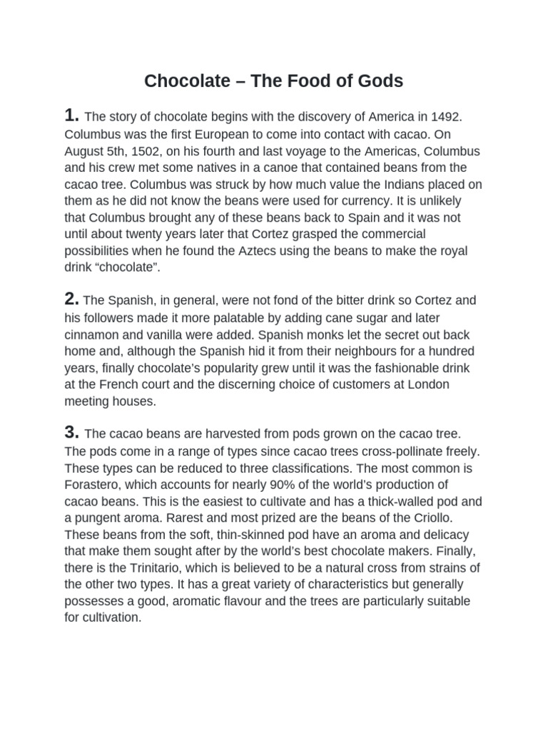 Chocolate: History and Production Insights | PDF | Cocoa Bean | Chocolate