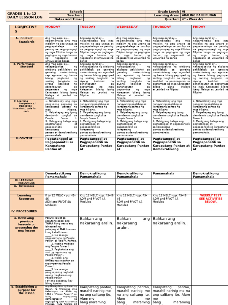 Ap6 Week 5 - Q4 | PDF