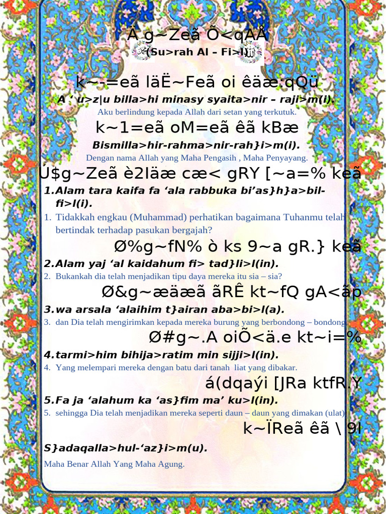 WORD SURAT AL FILL LATIHAN MAPSI | PDF