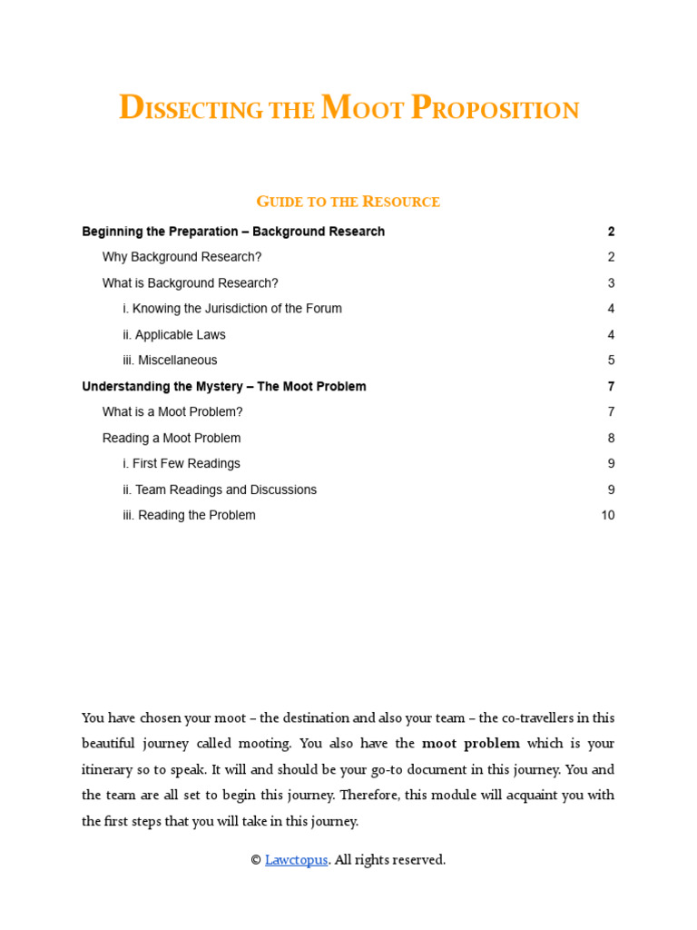 Bonus Handout 1 - Dissecting The Moot Proposition | PDF | Justice ...
