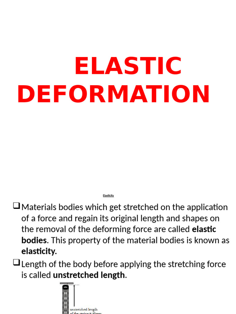 Elastic Deformation | PDF | Elasticity (Physics) | Deformation ...