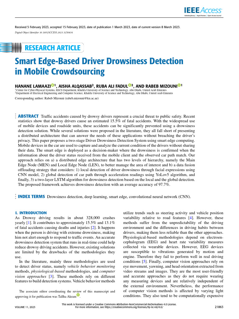 Smart Edge-Based Driver Drowsiness Detection in Mobile Crowdsourcing ...