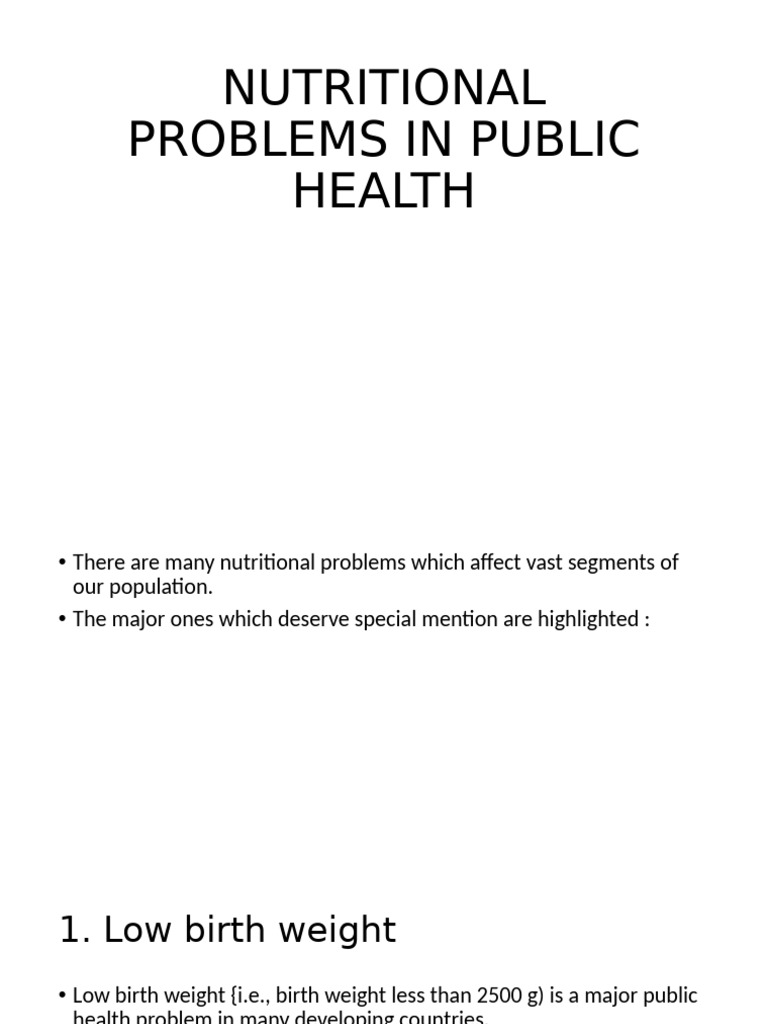 Nutritional Challenges in Public Health | PDF | Malnutrition | Human ...