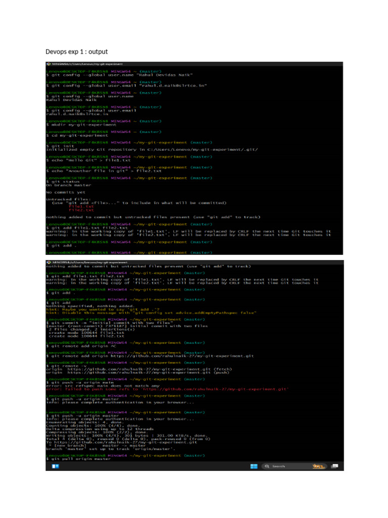 Devops Exp 1 Output | PDF
