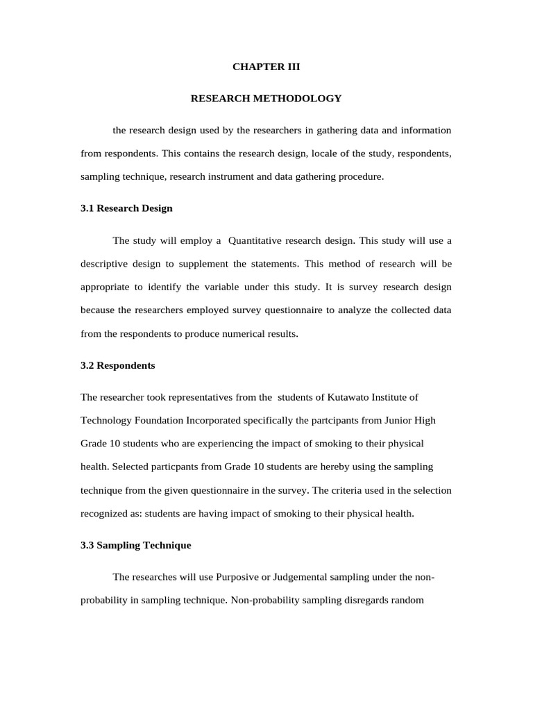 Chapter Iii Research Methodology | PDF