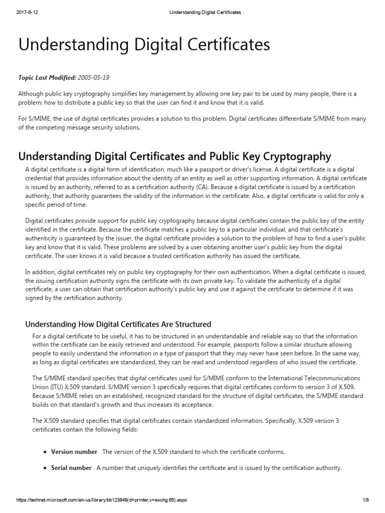 Components of Digital Certificates | PDF | Public Key Cryptography ...