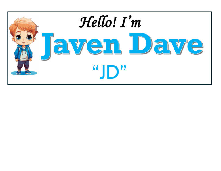 Name Tag-Javen Dave | PDF