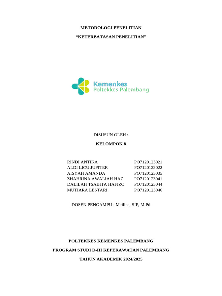 Keterbatasan dalam Metodologi Penelitian | PDF