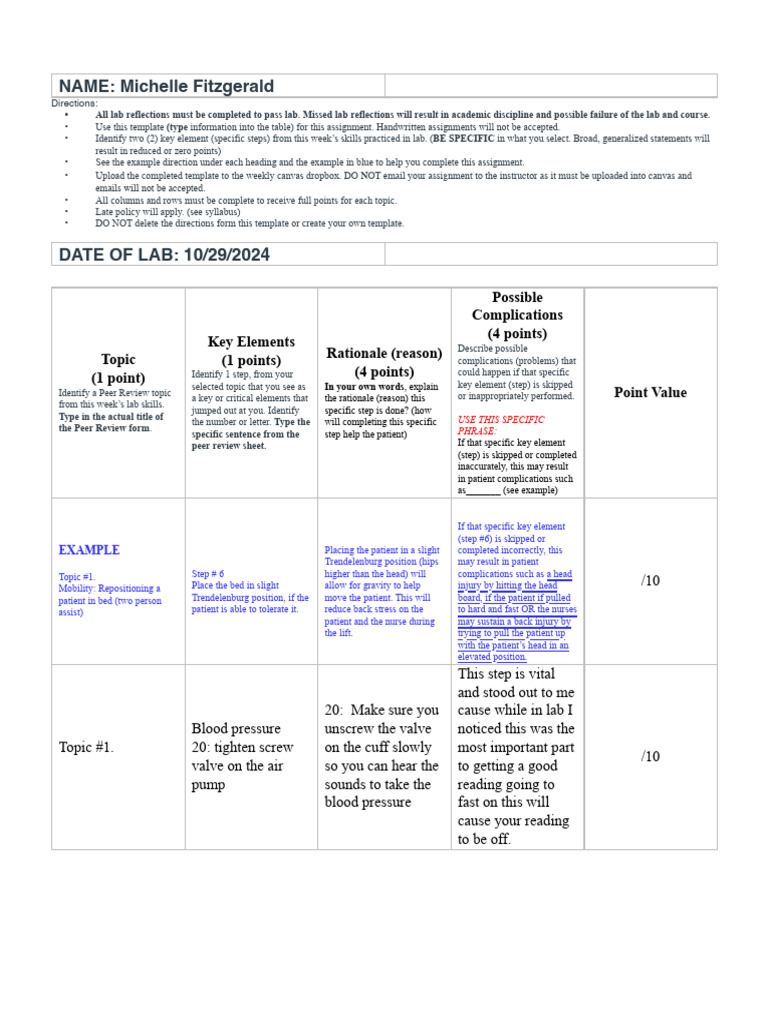 Lab Reflection Guidelines for Students | PDF