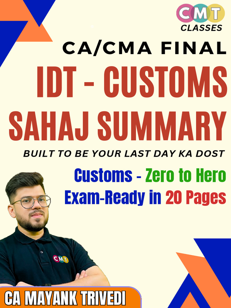 IDT Customs Summary and Chart Book | PDF | Dumping (Pricing Policy) | Customs